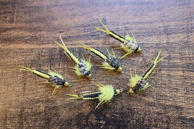 WOVEN BLACK & YELLOW Stonefly Nymph Fly Fishing Flies 1 Fly, U Choose ...