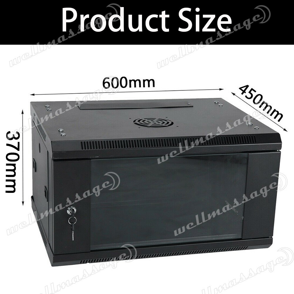 6RU 19 Inch 450mm Deep Wall Mount Cabinet Server Rack Data Network ...