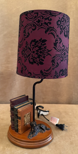 Golden Retriever Alsy Table Lamp Library books Wood Base with shade ...