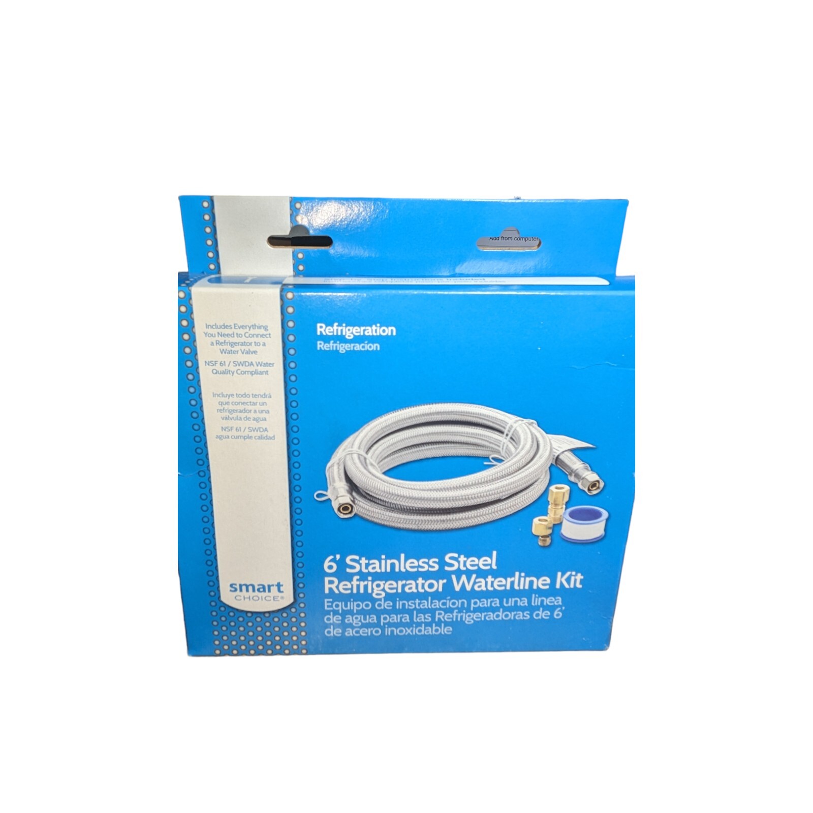 Smart Choice Refrigerator Waterline Kit (5304437642) 6' Stainless Steel ...