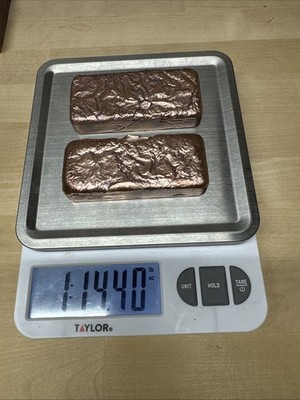 2 Hand Poured Copper Bars .999 Pure 1lb 14oz Combined | eBay