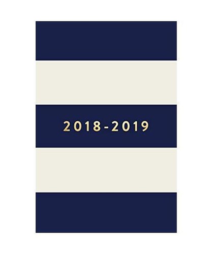 2018 - 2019, 18 Month Weekly & Monthly Planner: Navy Stripes, Daily ...