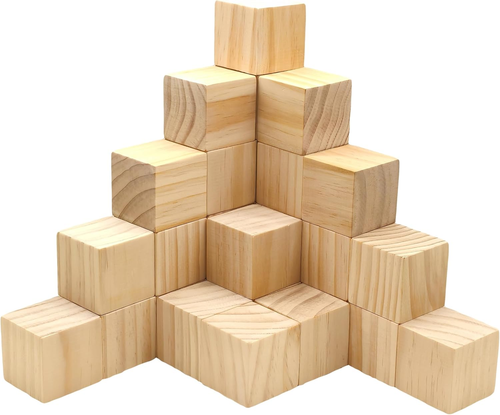 30 PCS 2 Inch Wooden Cubes,Unfinished Wood Blocks for Crafts,Wood ...