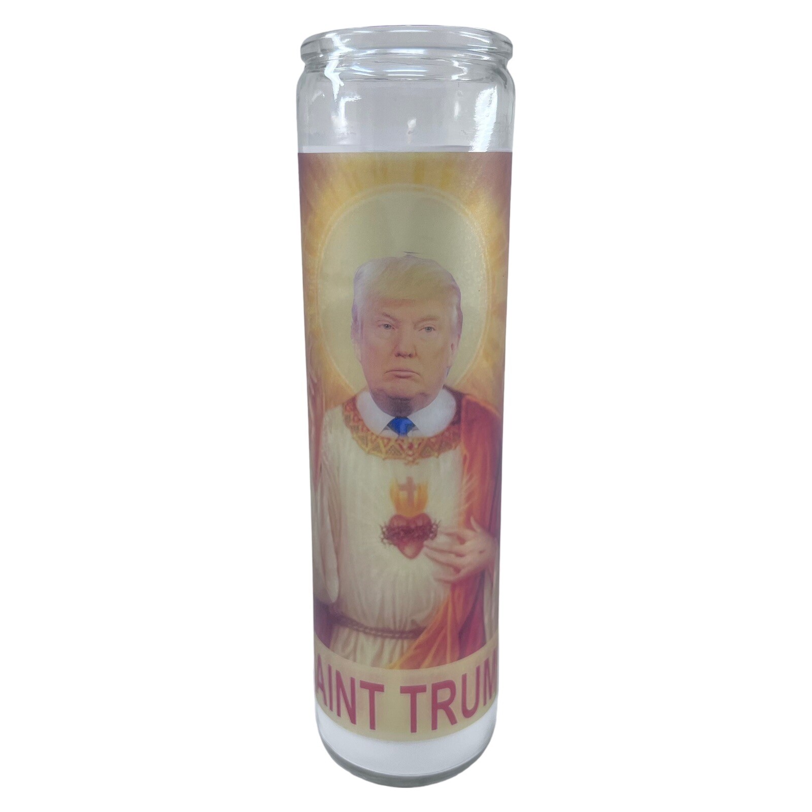 Saint Donald Trump Candle With Prayer 14 oz white candle unscented the ...