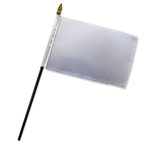 Solid White Plain Flag 4"x6" Desk Table Set Stick Gold Base | eBay