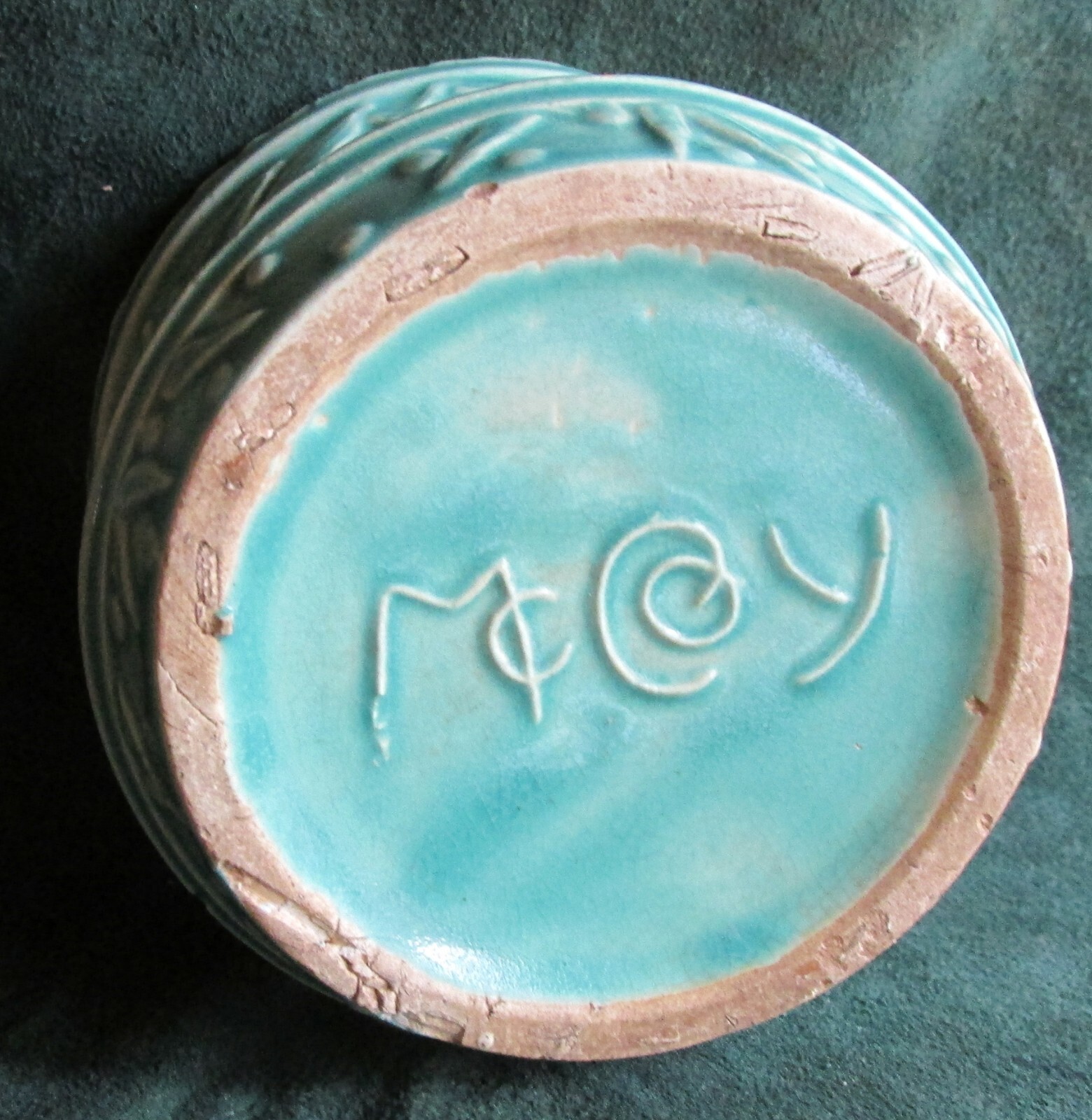 Art Pottery Early Signed McCoy Small Hobnail & Ivy Pattern Flower Pot ...