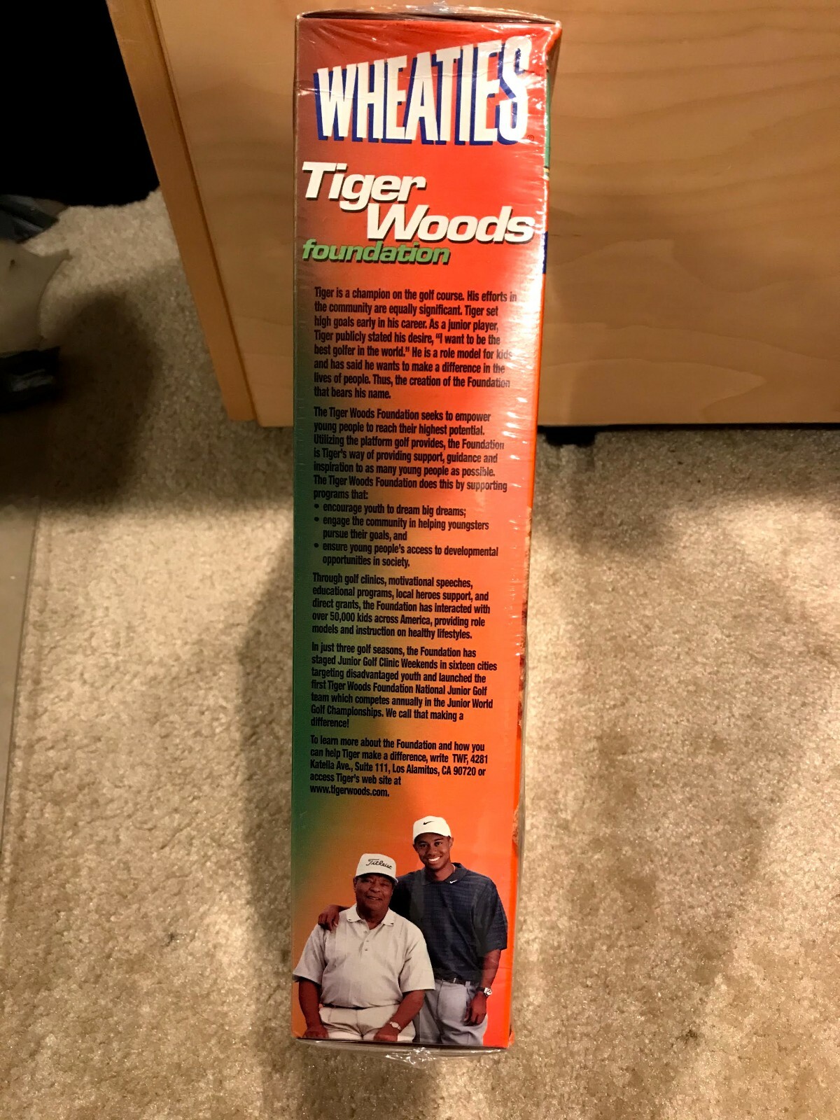 Tiger Woods Wheaties Cereal Box SEALED, including 2000 PGA Tour Disc | eBay