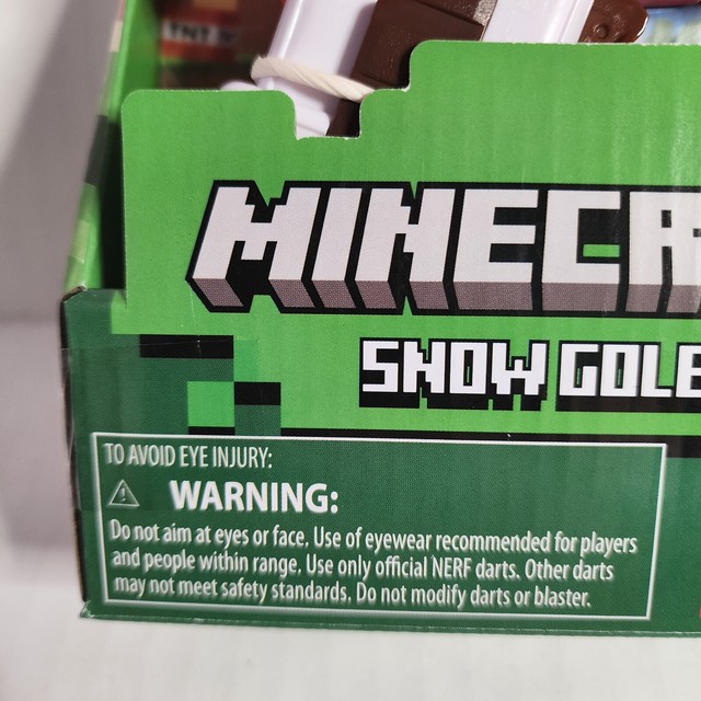 New- Nerf Minecraft Snow Golem Mini Blaster With 2 Elite Soft Darts ...