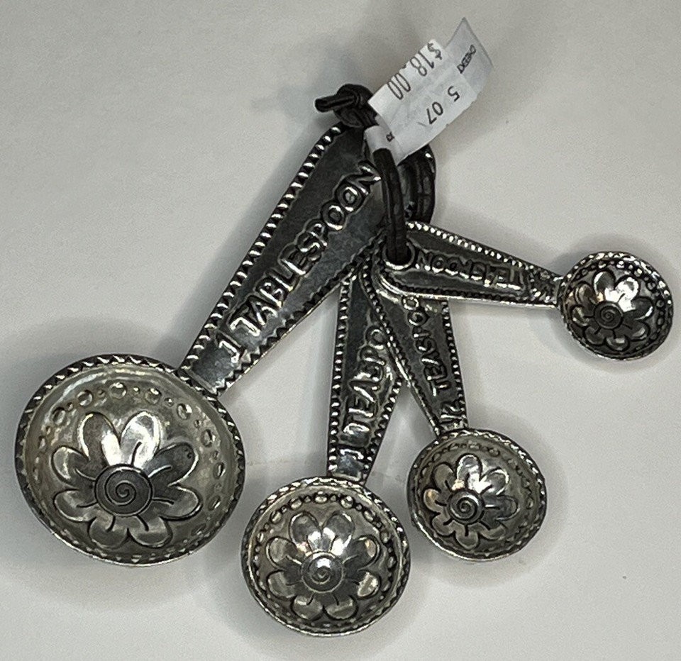 GANZ Measuring Spoons choice Set Bees Crosses Angels Flowers New 4 pc ...