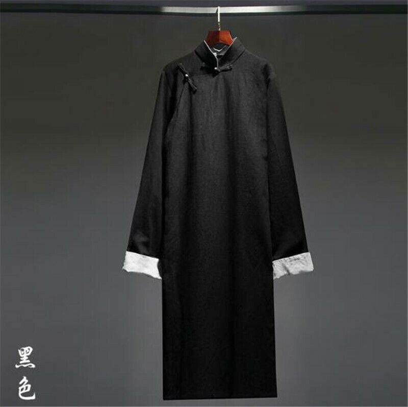 Wing Chun Men Robe Cheongsam Tai chi Kung Fu Suit Martial Arts Cotton ...