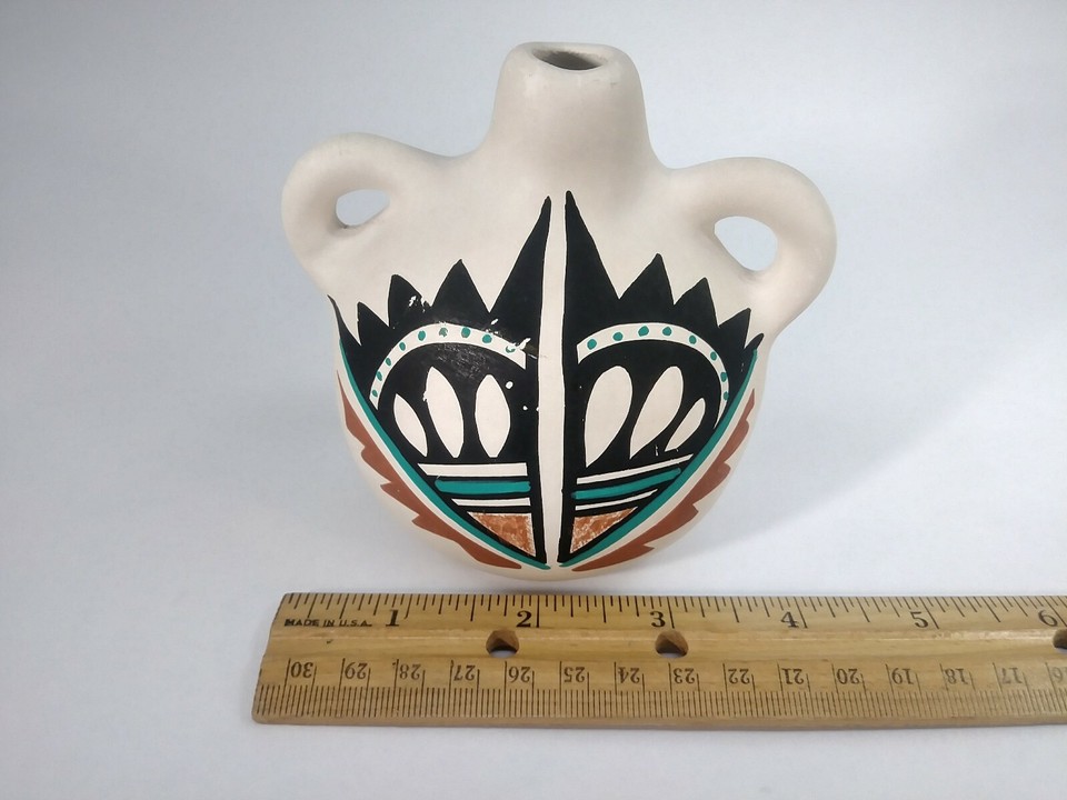 Vintage 1986 J Lobob Art Pottery US Native American Folk Art Jug ...