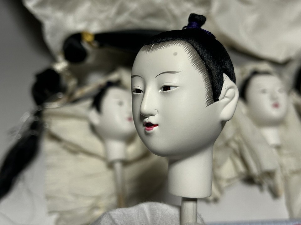 Japanese Doll Set #416 Vtg Hina Geisha Samurai Bunraku Puppet Figure ...