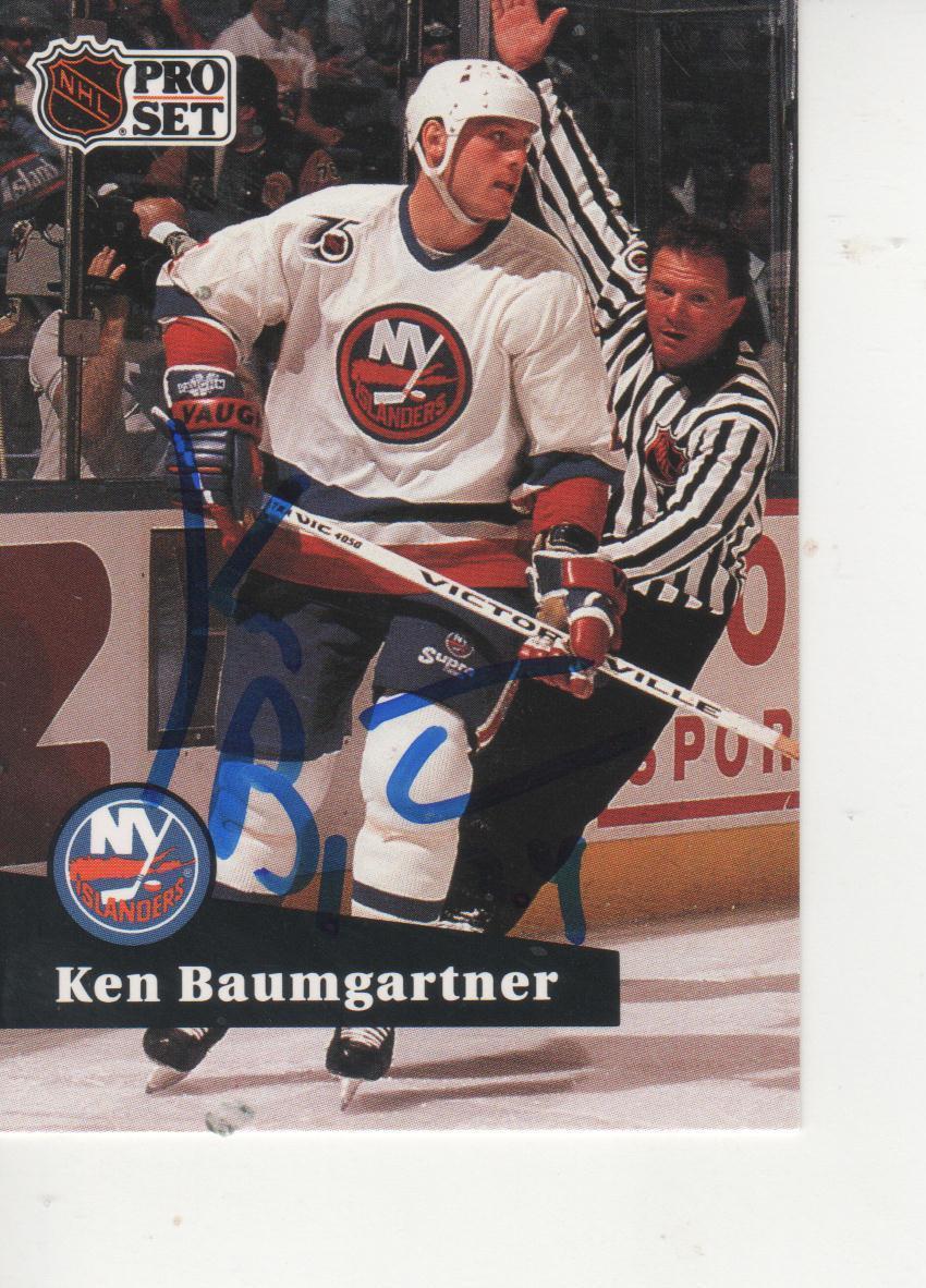KEN BAUMGARTNER SIGNED 1991-92 PROSET #432 - NEW YORK ISLANDERS | eBay