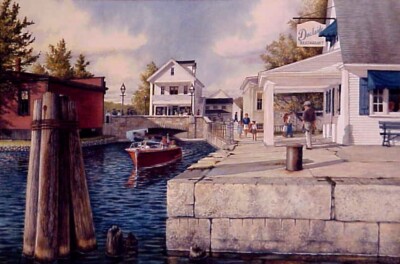 Dockside Landing LE Print by Peter Ferber - Chris Craft - Lyman ...