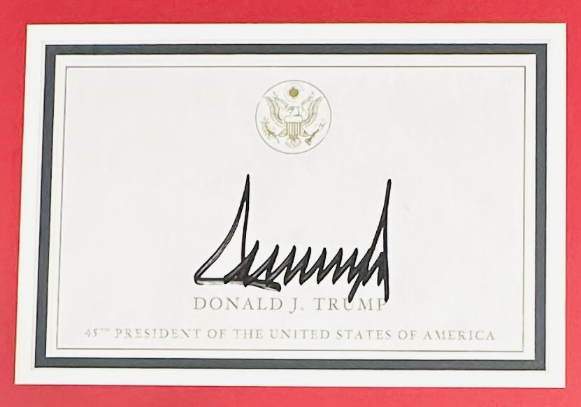 Donald Trump Signed Framed Display President Donald Trump Autographed ...