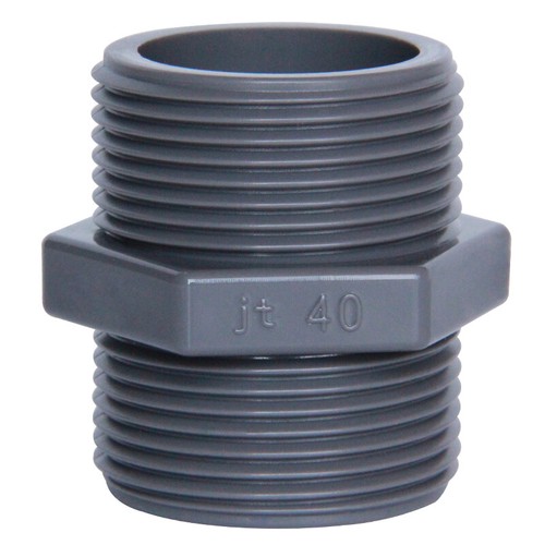 1/2"~2" Dark Gray PVC Nipples Threaded Pipe Fittings Connector BSP Male ...