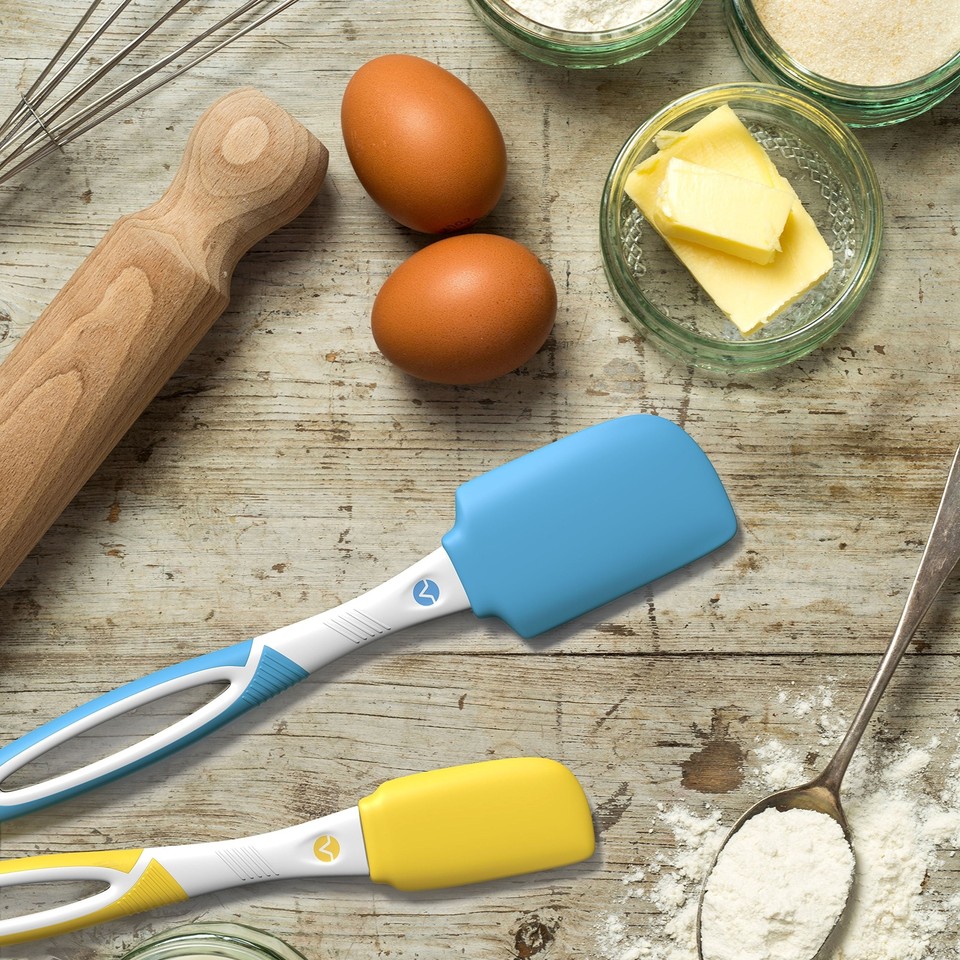Vremi 4 Piece Spatula Set - Colorful Silicone Rubber Baking Spatulas ...