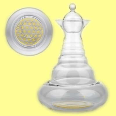 Karaffe Alladin Gold 1,3 L Glas Vitalkaraffe Blume des Lebens am Boden ...