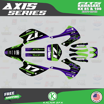 Graphics Kit for Kawasaki KX85 KX100 (2001-2013) KX 85KX 100 Axis ...