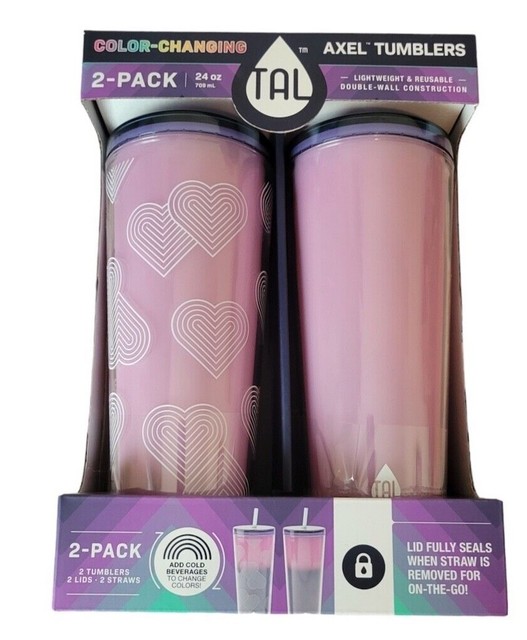 TAL Double Walled Color Changing Tumblers 2 Pack 24 fl oz Incl. Lids ...