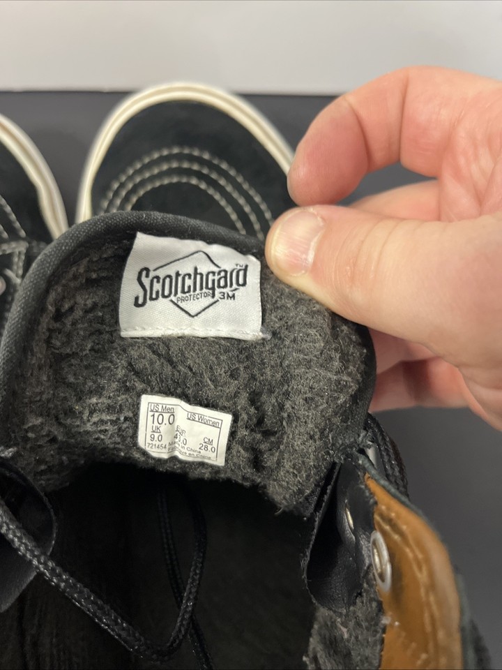 VANS Sk8-Hi MTE Scotchgard 3M Hiker Black Leather/Suede Size 10 Men's ...