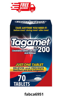 Tagamet HB 200 mg Cimetidine Acid Reducer and Heartburn 70 Count (Pack ...