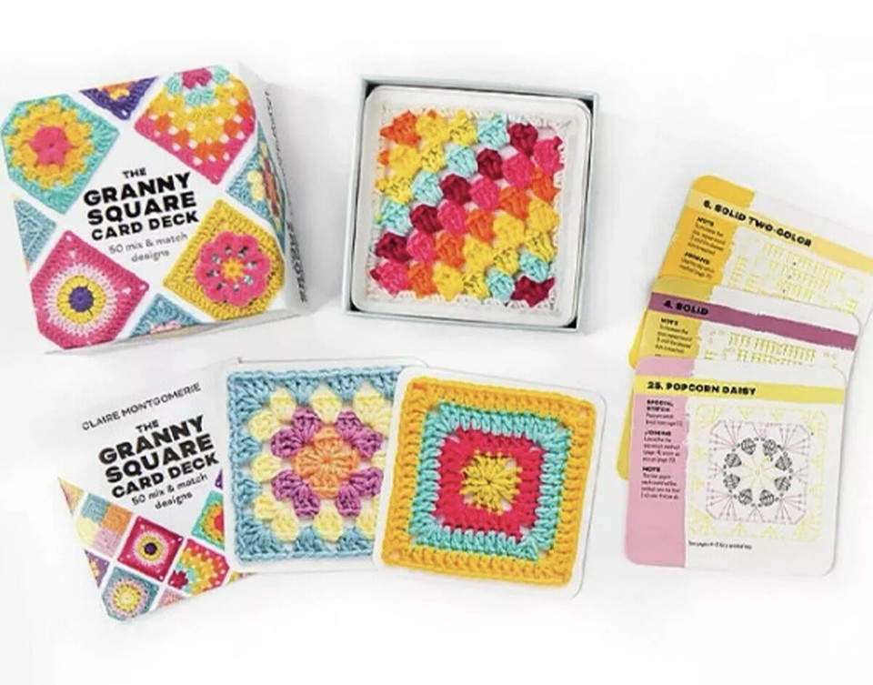 50Pcs Mix Matchs Designs The Granny Square Card Decks Crochet Kit ...