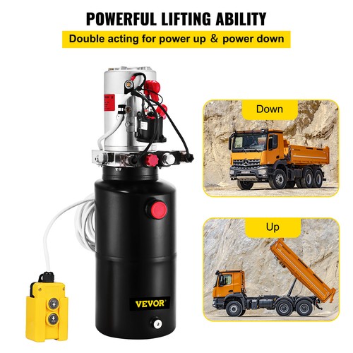 8 Quart Hydraulic Pump Double Acting 12V DC Hydraulic Power Unit Remote ...