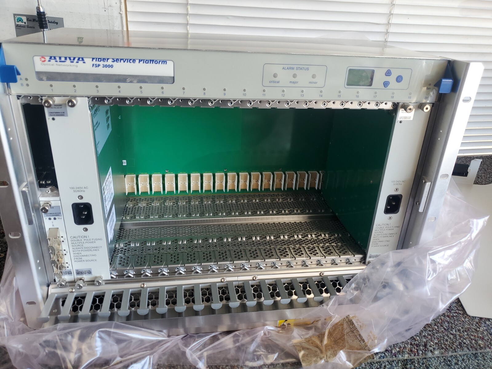 ADVA FIBER SERVICE PLATFORM FSP 3000R7 OPTICAL S7HU SHELF 2AC-HP&SCU ...