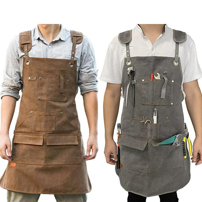 Canvas Woodworking Workshop Tool Pocket Apron Carpenter Hair Salon Chef ...