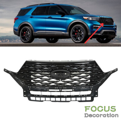 For 2020-2022 Ford Explorer Front Upper Grille Glossy Black Grill LB5Z ...