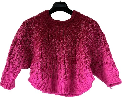 Gorman Women Crew Neck 100% Merino Wool Ribbed Pink Rose Sweater VGC ...