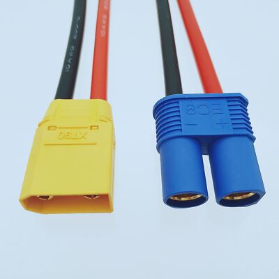 EC8 Female to Amass XT90H Male cable 10AWG 5CM Charger Adapter RC Toy ...