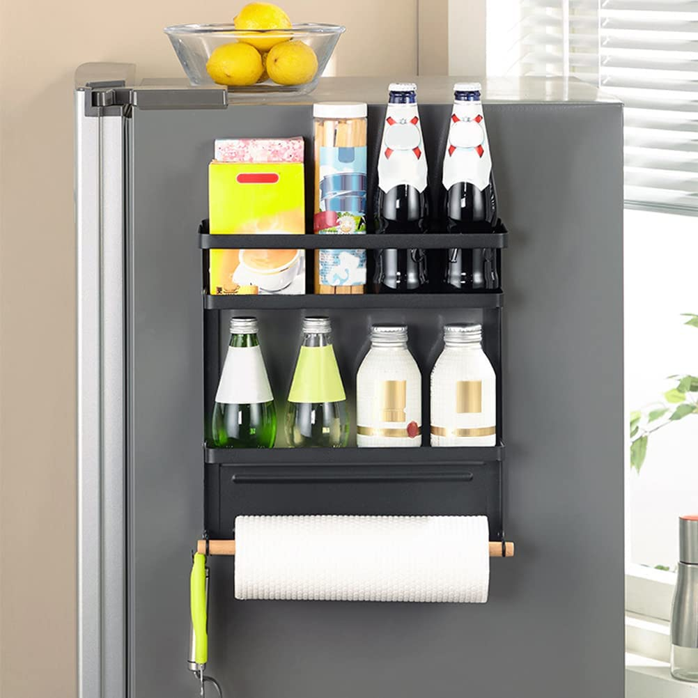 Magnetic Fridge Spice Rack Organiser for Refrigerator Fridge Side Rack ...