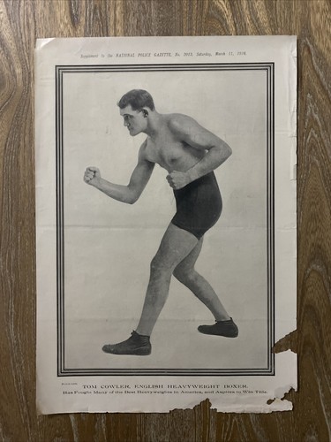 Police Gazette Supplement Poster 1916 Tom Cowler Boxing | eBay