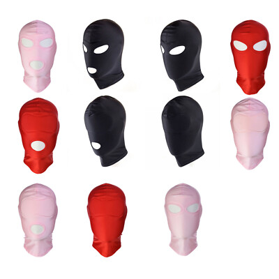 Spandex Full Hood Face Head Cover Role Play Sexy Unisex Mask Slave ...