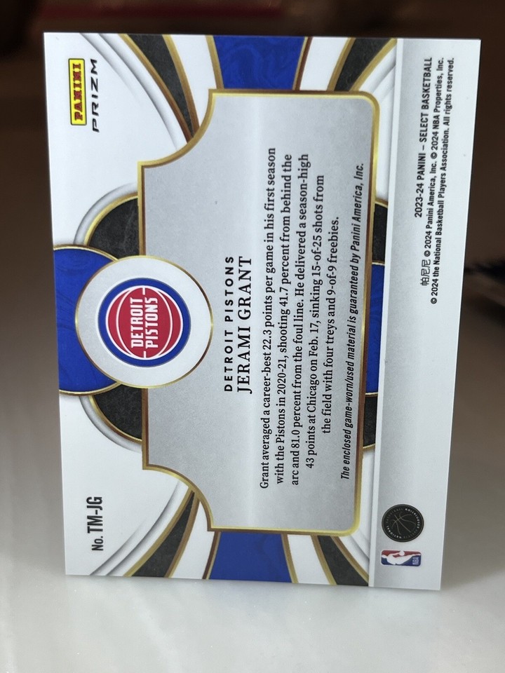 2023-24 Panini Select Silver Prizm Throwback Jersey Patch Jerami Grant ...