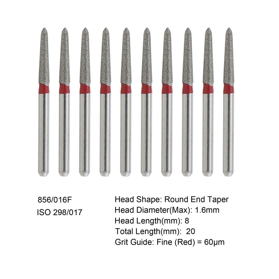 Dental Diamond Burs FG Football Round End Taper Flame Coarse Fine High ...