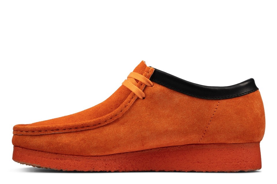 NEW MENS CLARKS ORIGINAL WALLABEE LIMITED EDITION PUMPKIN ORANGE SUEDE ...