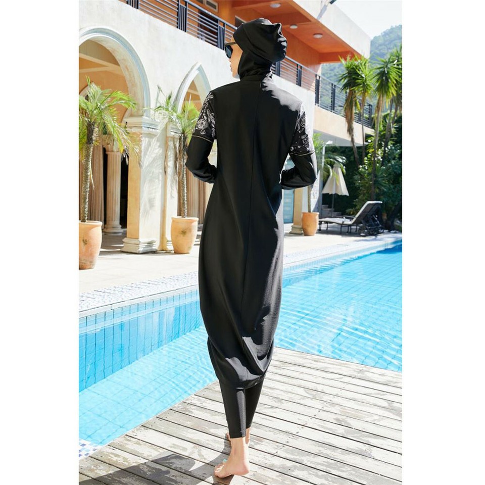 3pcs Full Cover Women Muslim Swimsuit Set Burkini Modest Swimwear ...
