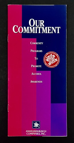 1992 Busch Beer Our Commitment Alcohol Awareness Community Programs VTG ...