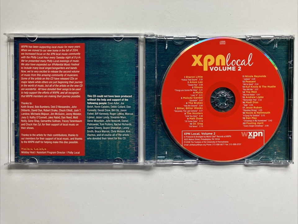WXPN 88.5 Presents XPN Local Vol 2 CD incl Amos Lee, Mutlu, The Hooters ...