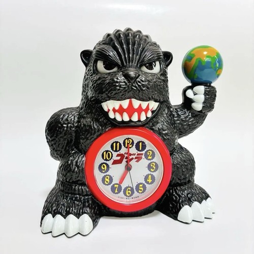 Godzilla Alarm Clock, Holding Globe, Red Blinking Eyes, Roar & Theme ...