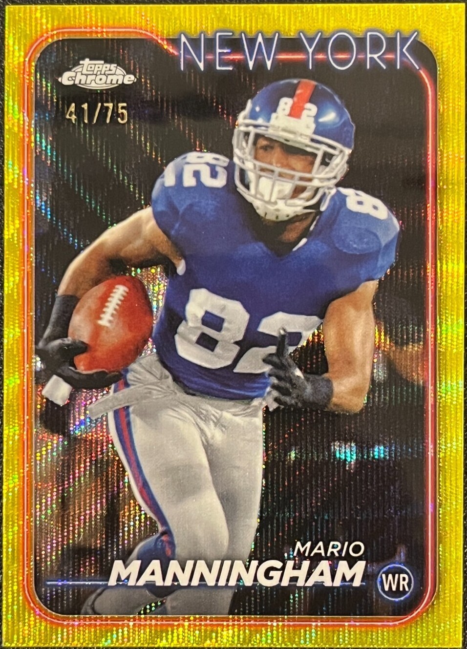 2024 Topps Chrome - Mario Manningham #145 Yellow Wave Refractor /75 for ...