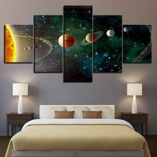 Solar System Planets Galaxy Outer Space Canvas Prints Painting Wall Art ...