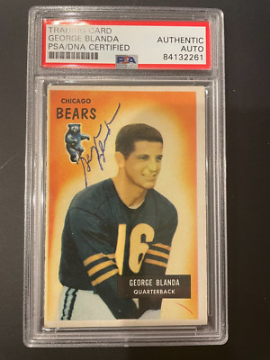 George Blanda signed 1955 Bowman 2nd yr card Autograph Football HOF PSA ...