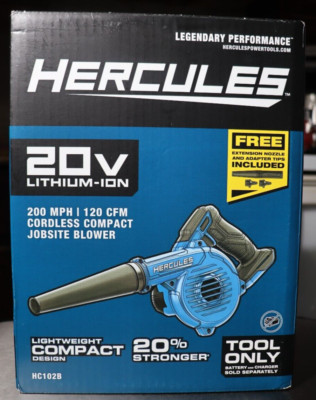 Hercules-20V Cordless Compact Jobsite Blower - 200 MPH Jet Air Flow ...