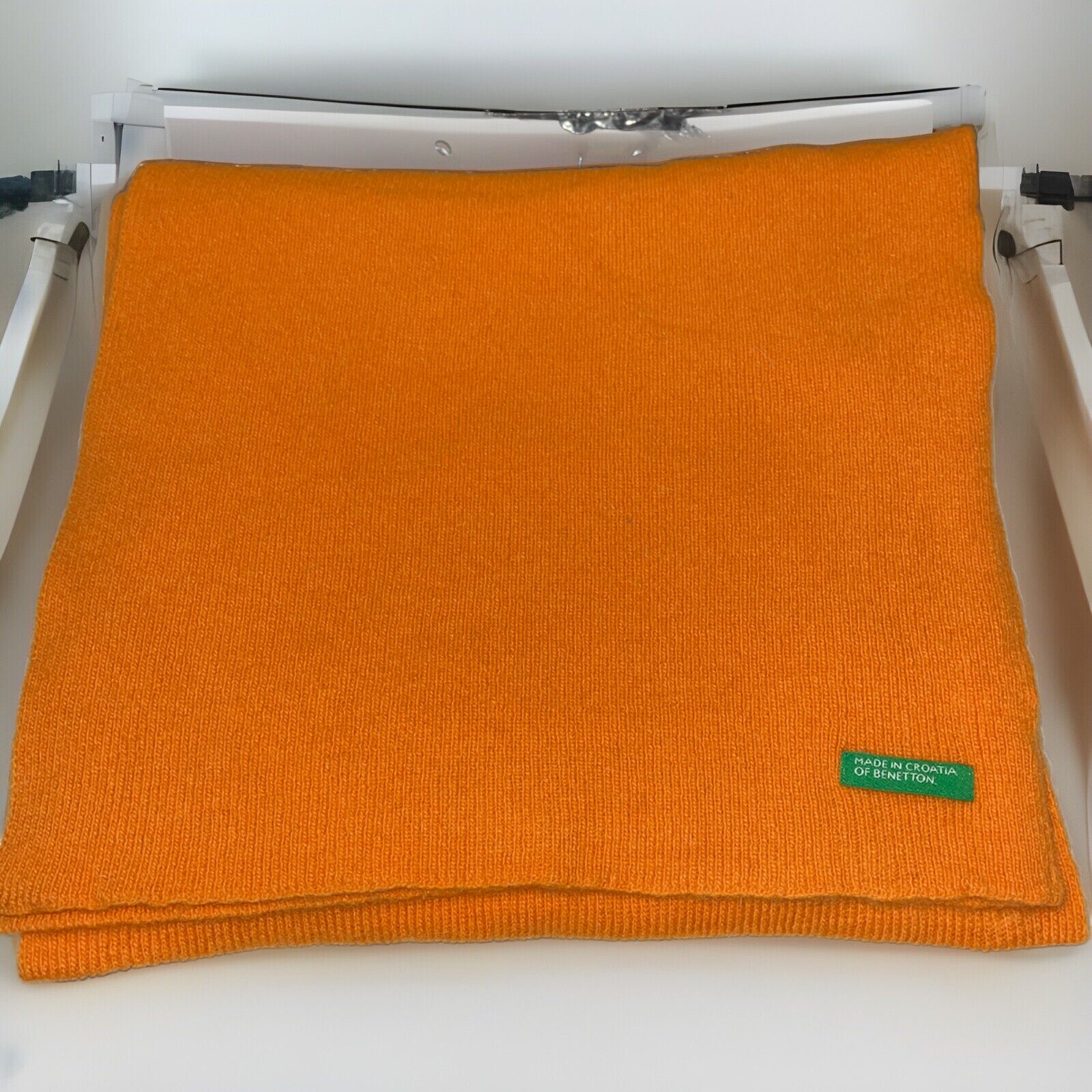 United Colors Of Benetton Scarf- Croatia- EUC, Orange Color, 68” X 10. ...