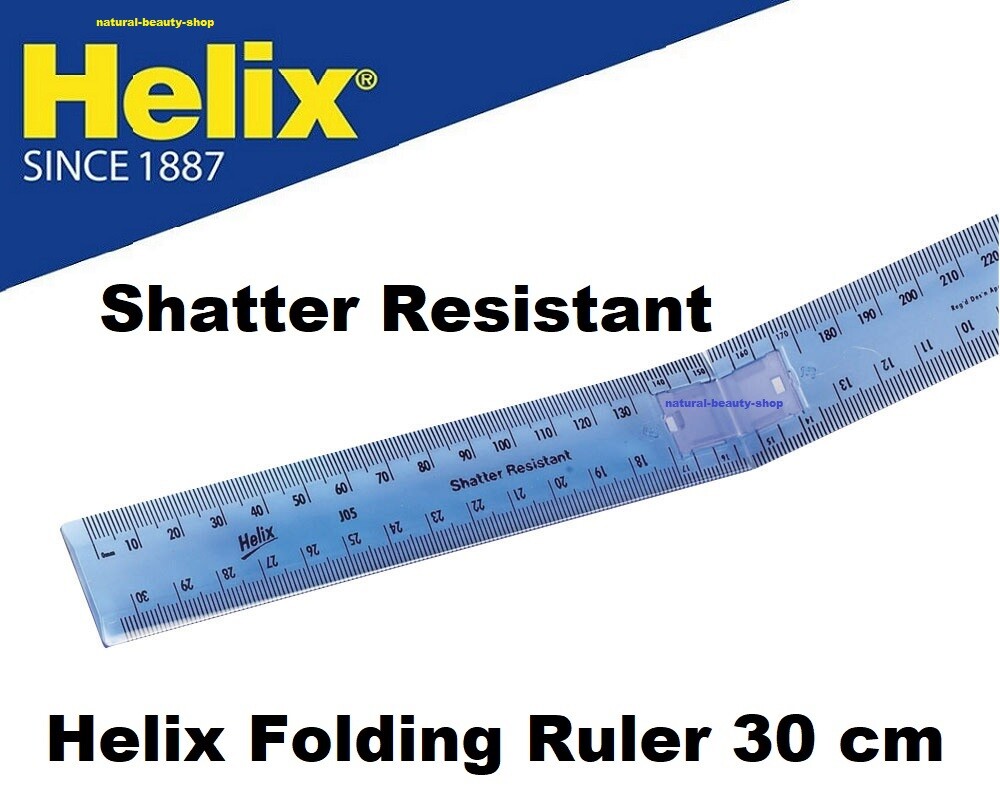 Helix Folding 30cm Ruler | Shatter Resistant | Clear 300mm School Exam ...