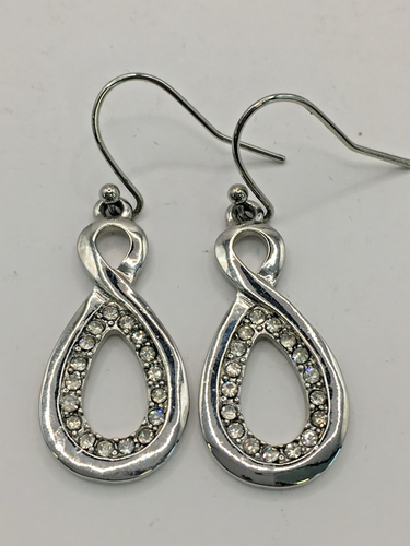 Fiorelli Earrings Dangle 3.5cm Drop Silver Sparkly Teardrops J14 P563 | eBay